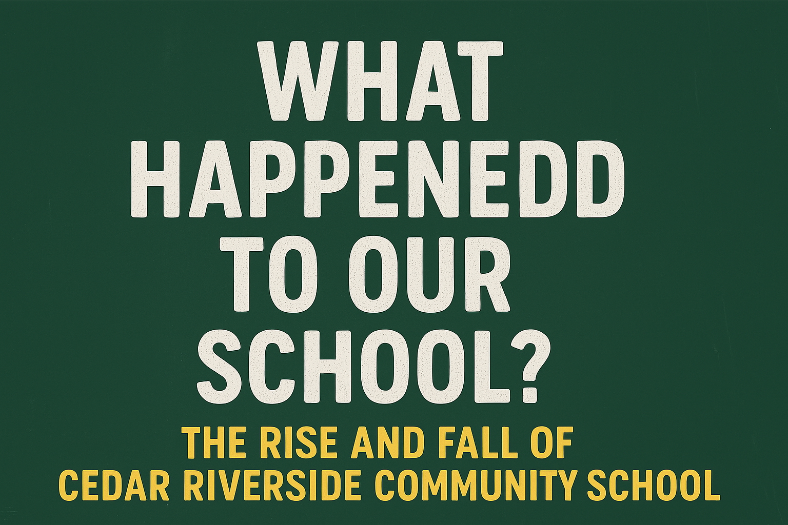 What Happened to Our School? — The Rise and Fall of Cedar Riverside ...